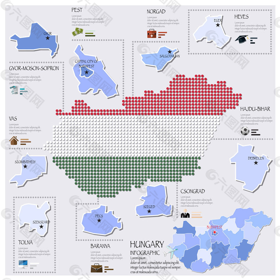 彩色点阵地图图表图片设计元素素材免费下载(图片编号:8301063)-六图网