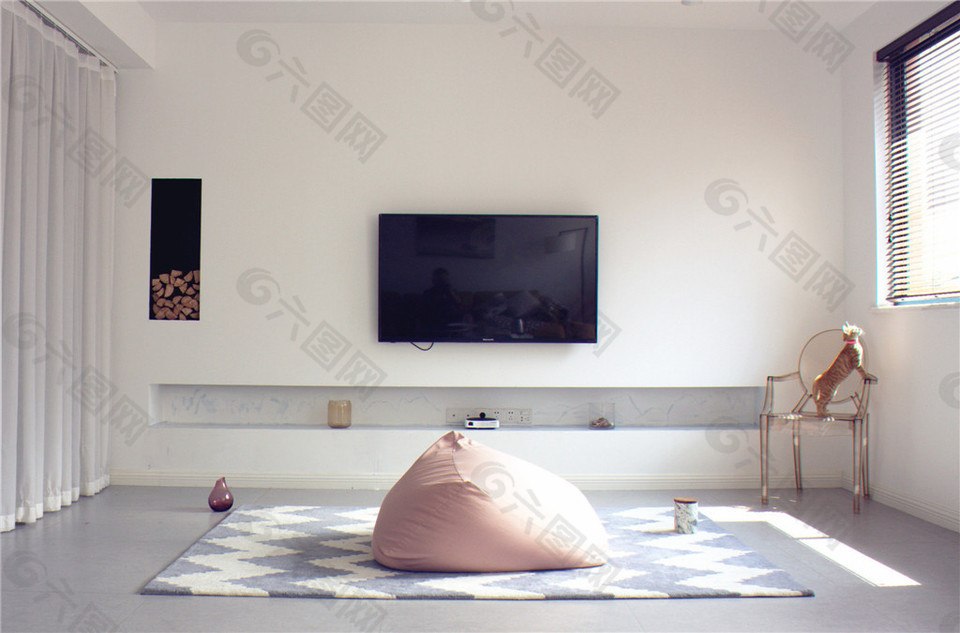 北欧简约电视墙设计图装饰装修素材免费下载(图片编号:8603624)-六图网