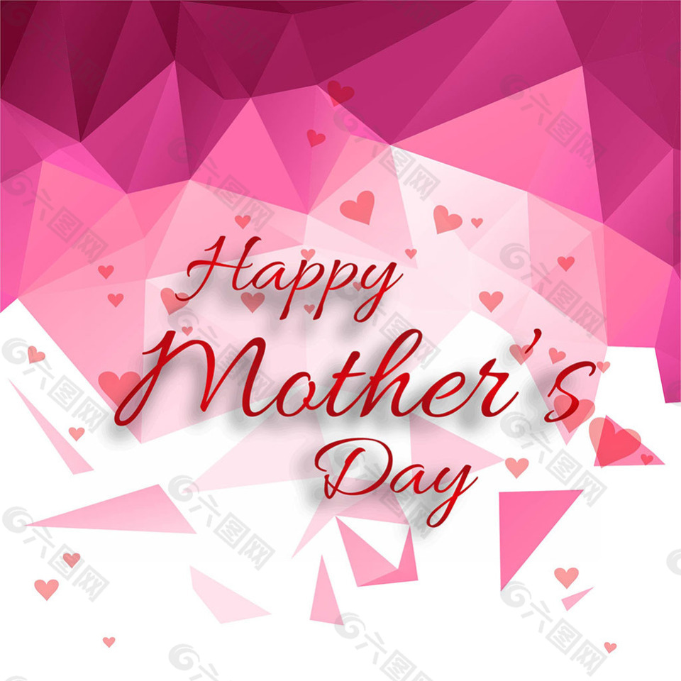 粉红色多边形母亲节背景背景素材免费下载(图片编号:8620490)-六图网