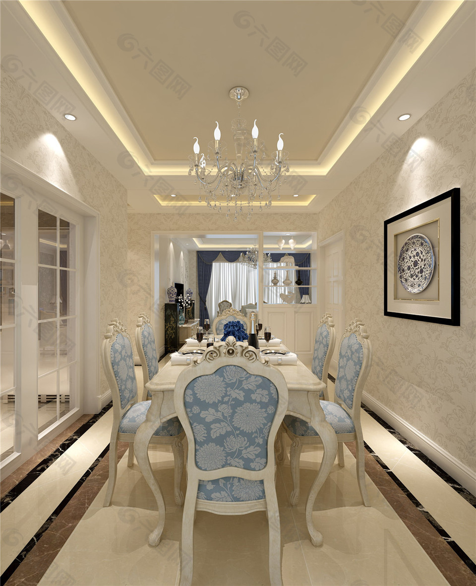 欧式风格家居餐厅装修效果图装饰装修素材免费下载(图片编号:8670588)-六图网