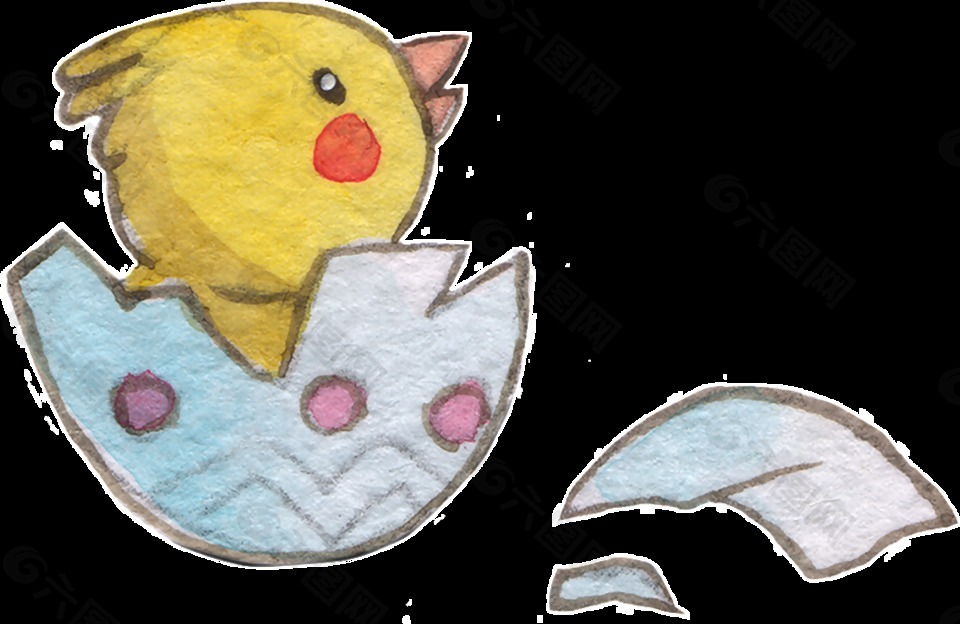 手绘小鸡破蛋而出透明装饰图案设计元素素材免费下载(图片编号:9023294)-六图网