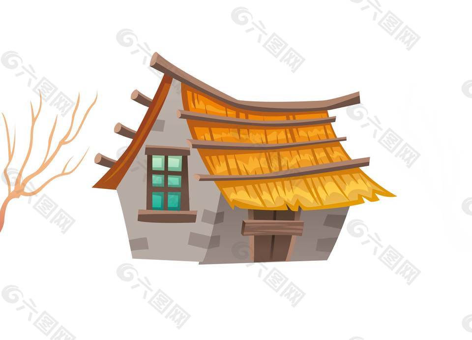 卡通草屋png元素设计元素素材免费下载(图片编号:9235954)-六图网