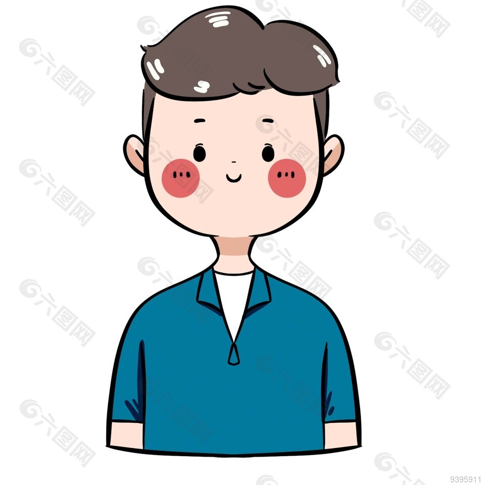 呆萌可爱男微信简笔画头像图片下载设计元素素材免费下载(图片编号:9395911)-六图网